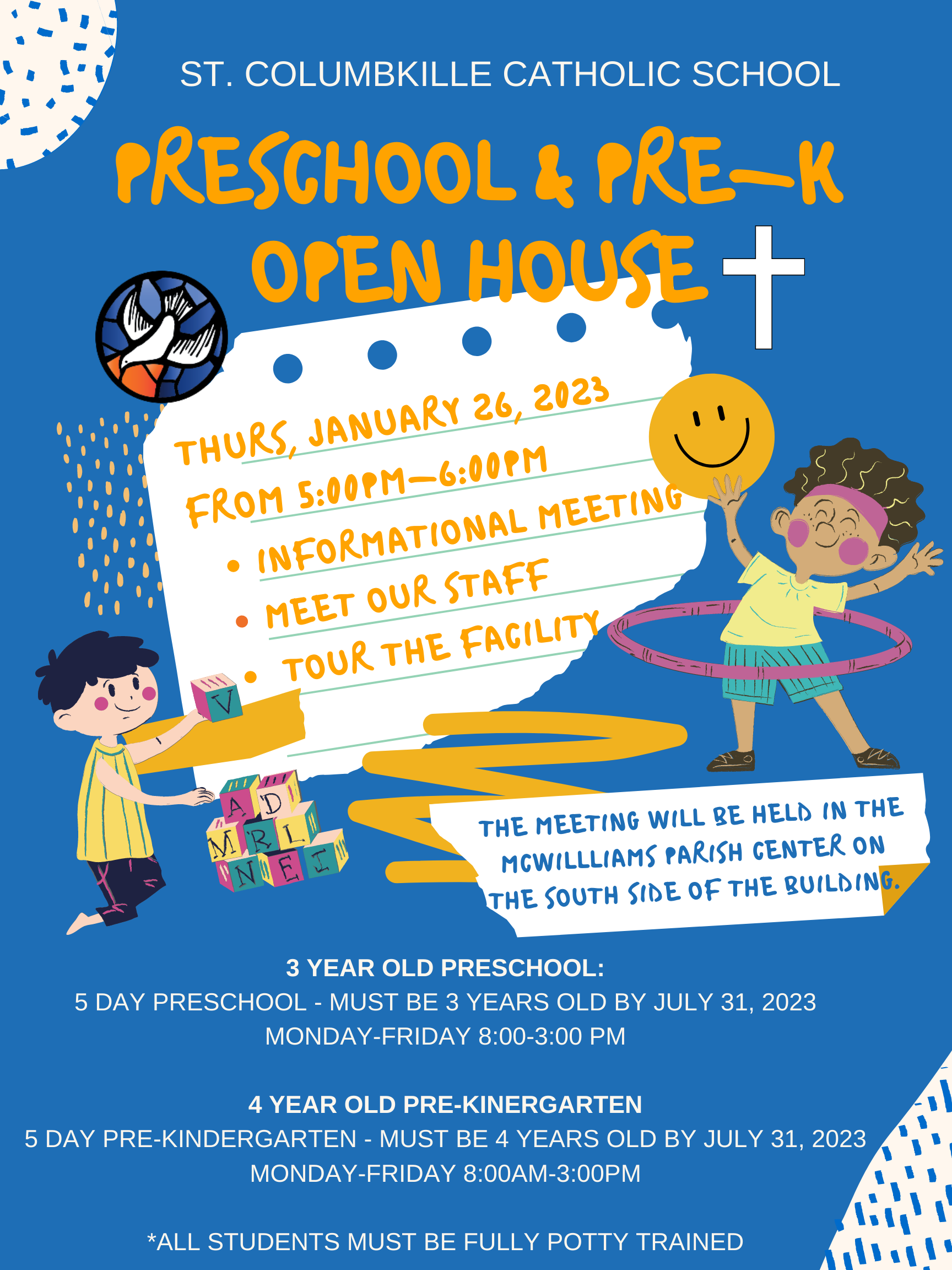 Preschool Open House Flyer Notre Dame Preschool & Playgroup Open House